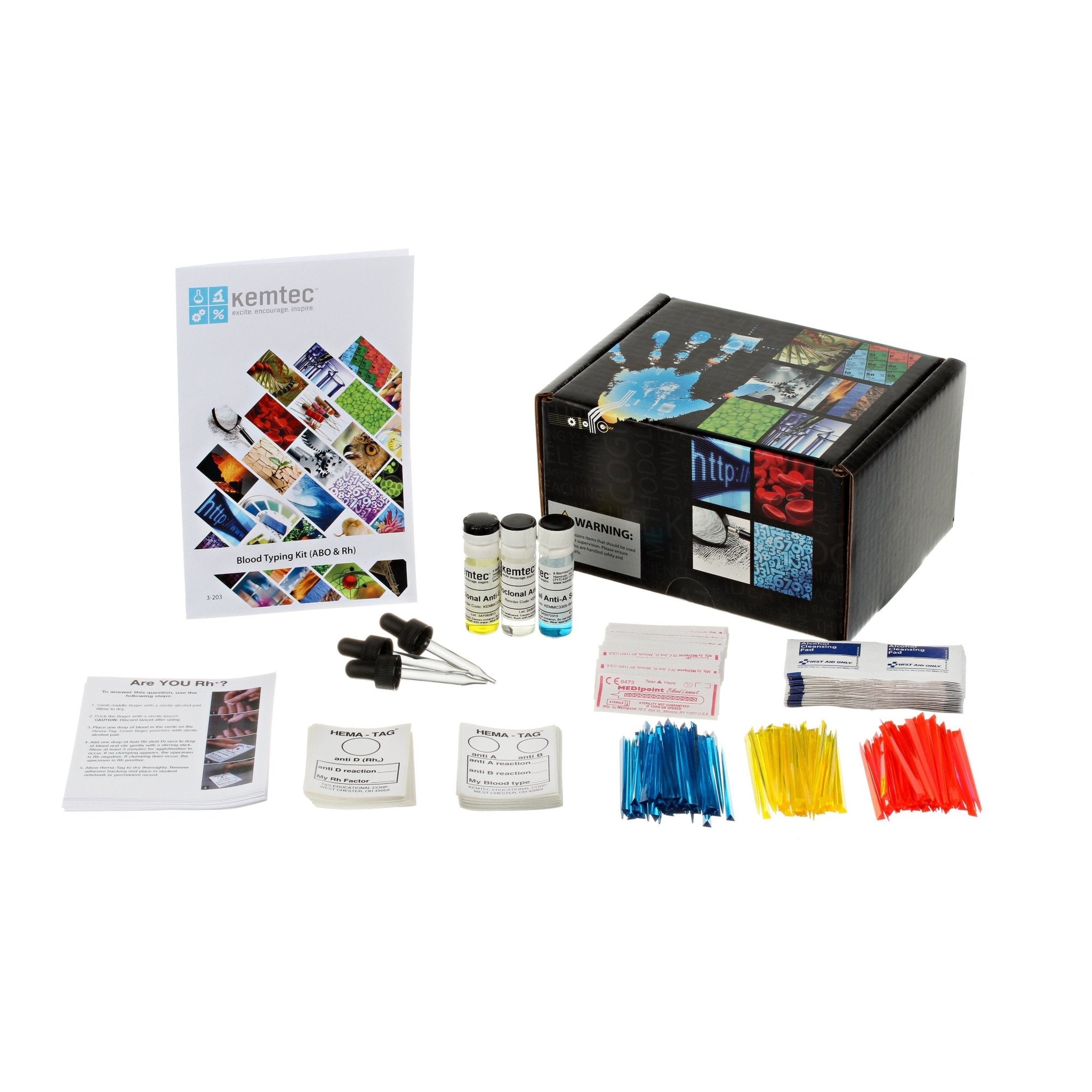 Blood Typing Kit - ABO, Rh | Kemtec Science | STEMfinity