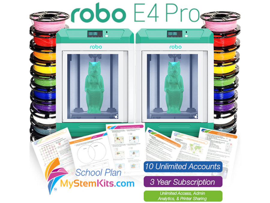 STEMfinity | Robo E4 Pro & MyStemKits Teacher Plan Bundle | Robo 3D